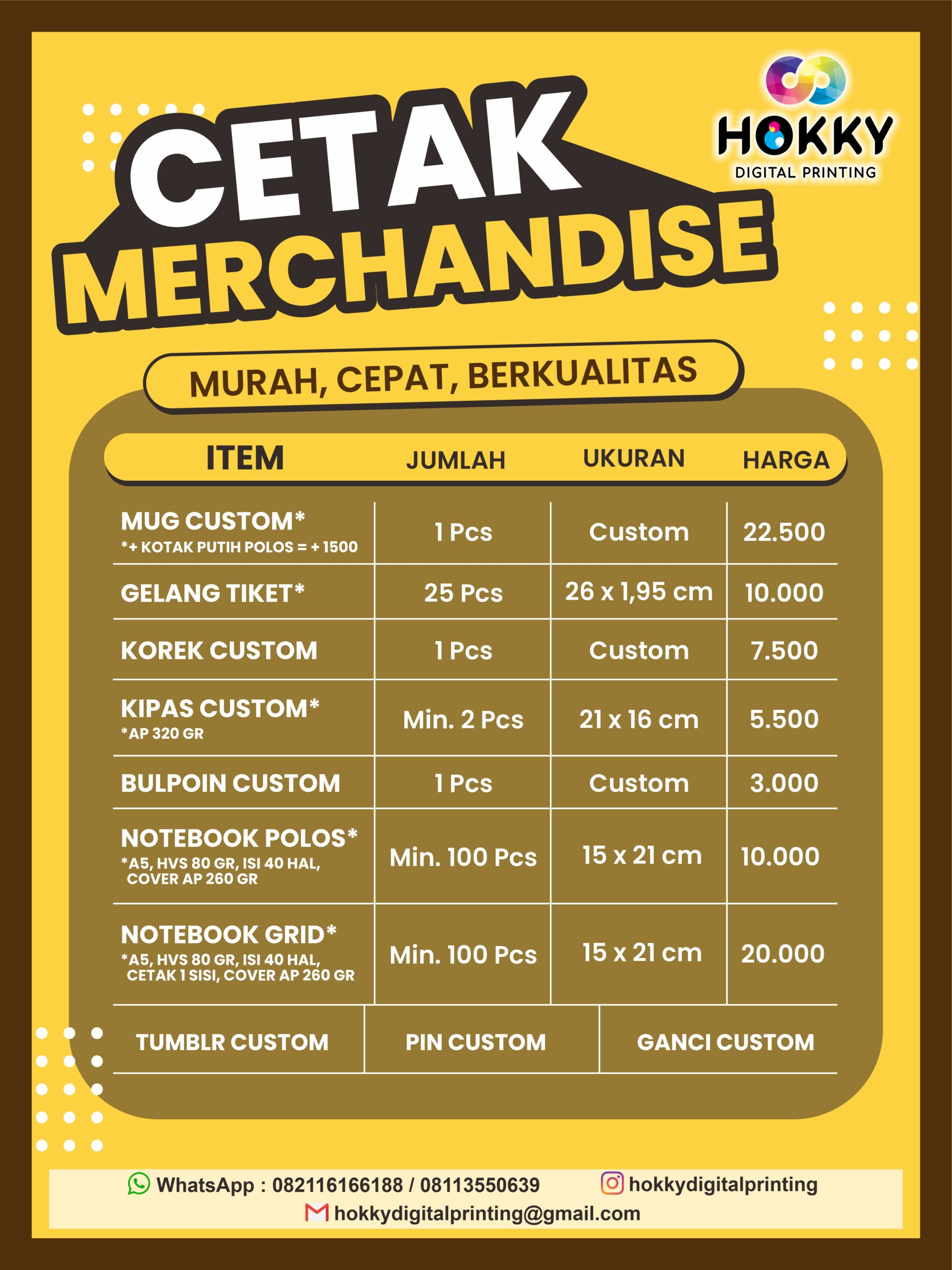 Cetak Merchandise Murah Malang dengan Kualitas Terbaik