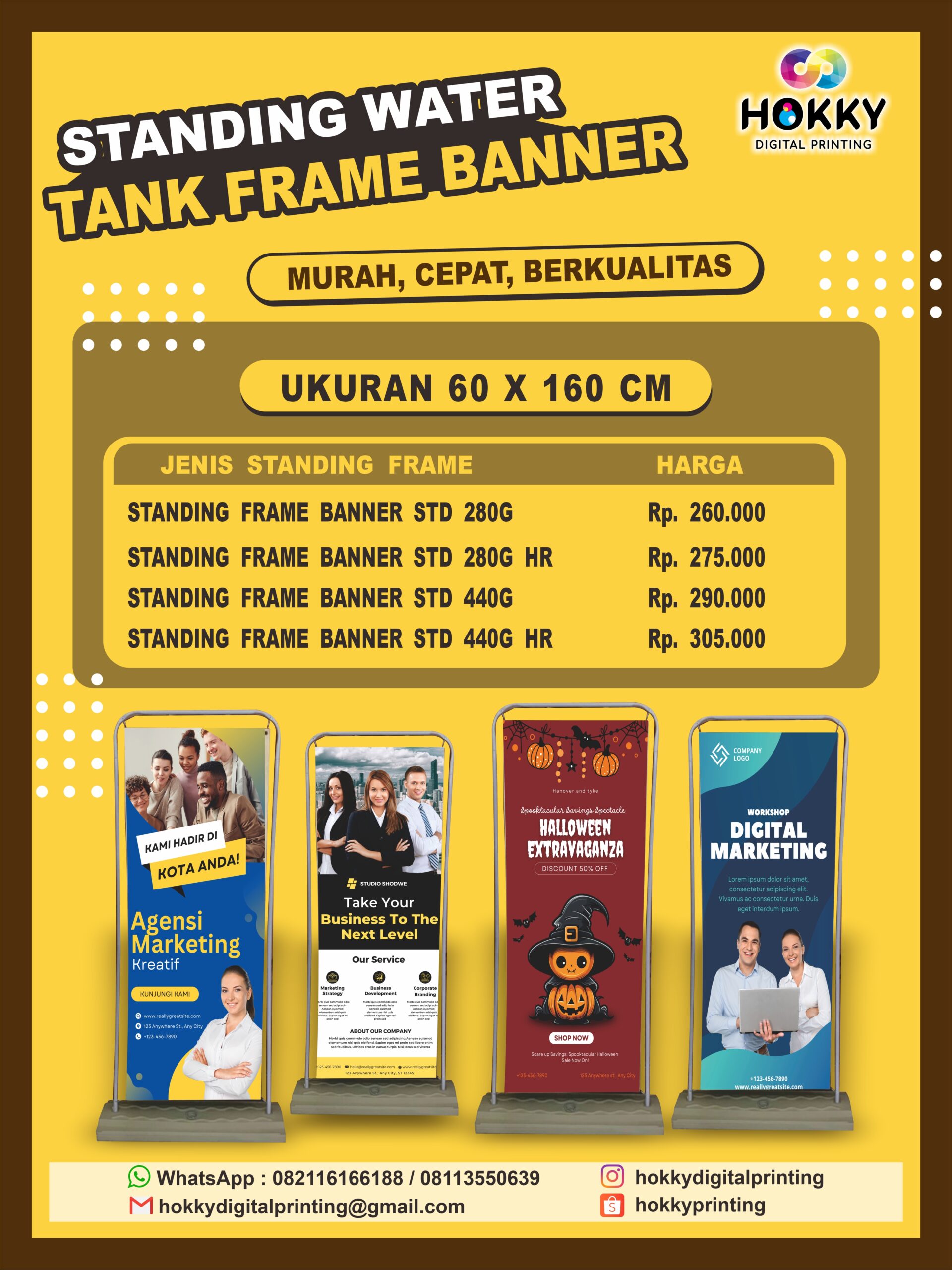 Cetak Standing Water Tank Frame Banner Murah - Percetakan Murah Cepat ...